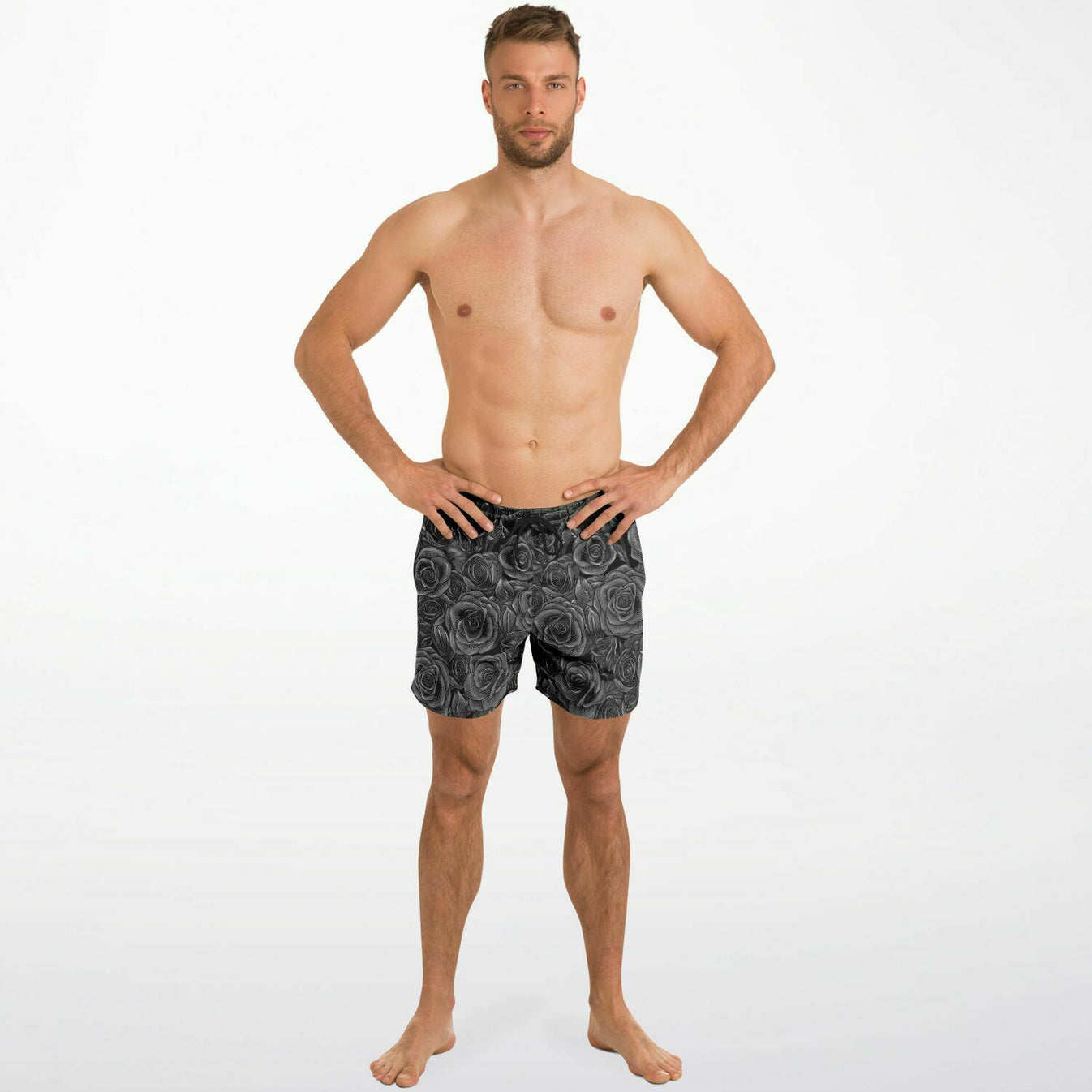 Black Rose Goth Emo Mens Swim Shorts – Maris Equi