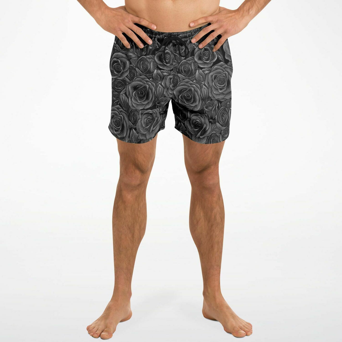 Black Rose Goth Emo Mens Swim Shorts – Maris Equi